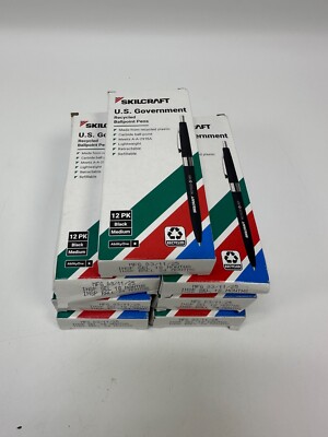 Lot of 7 Skilcraft U.S. Governmanet Retractable Ballpoint Pen 12 pack ...