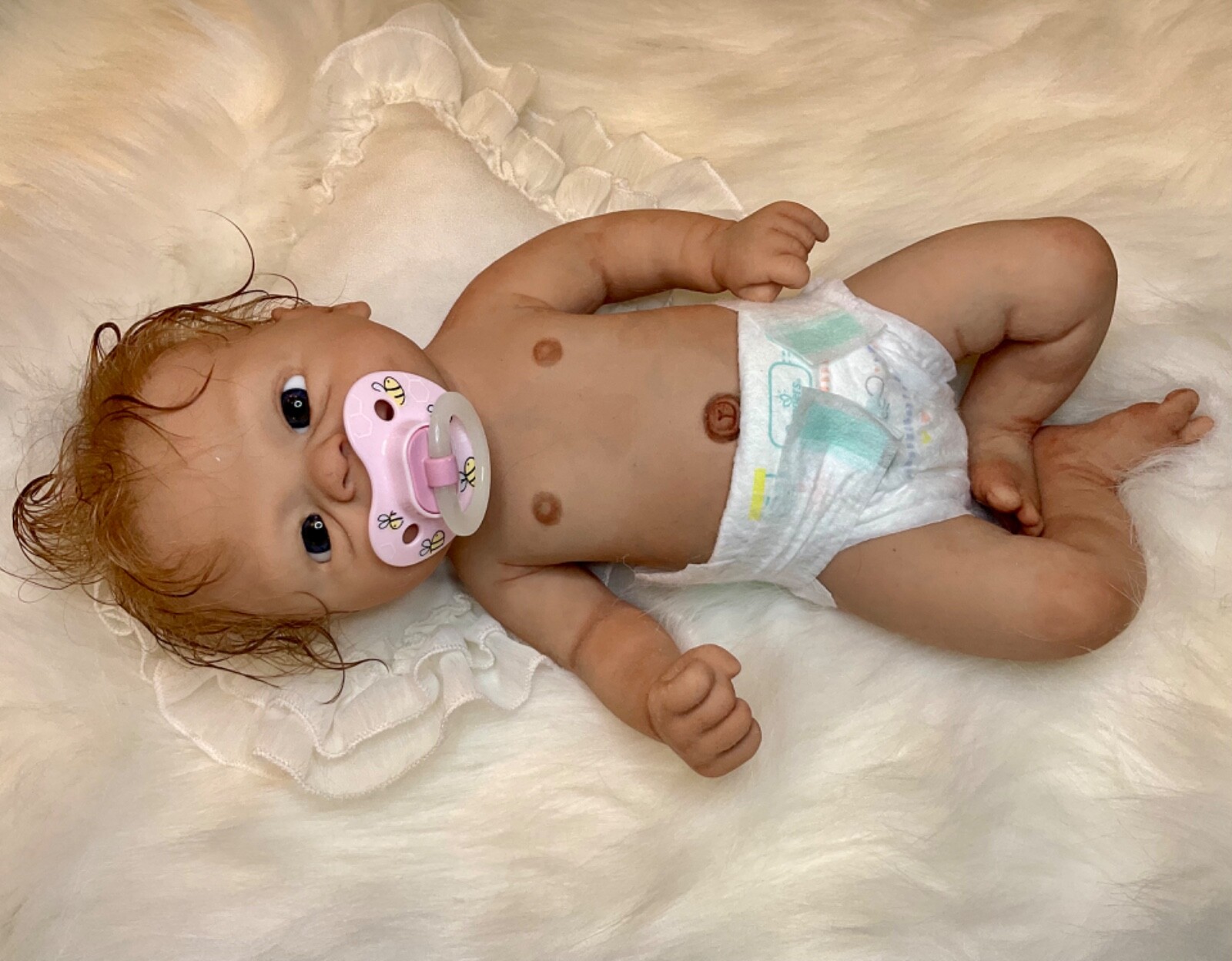 Full body silicone girl doll painted & monorooted by reborn artist Peg ...