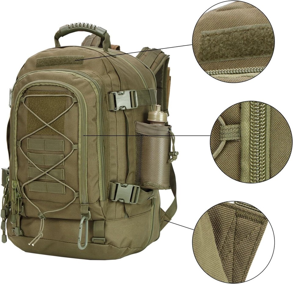 Large Tactical Backpack for Men Backpack with DIY System for Travel ...