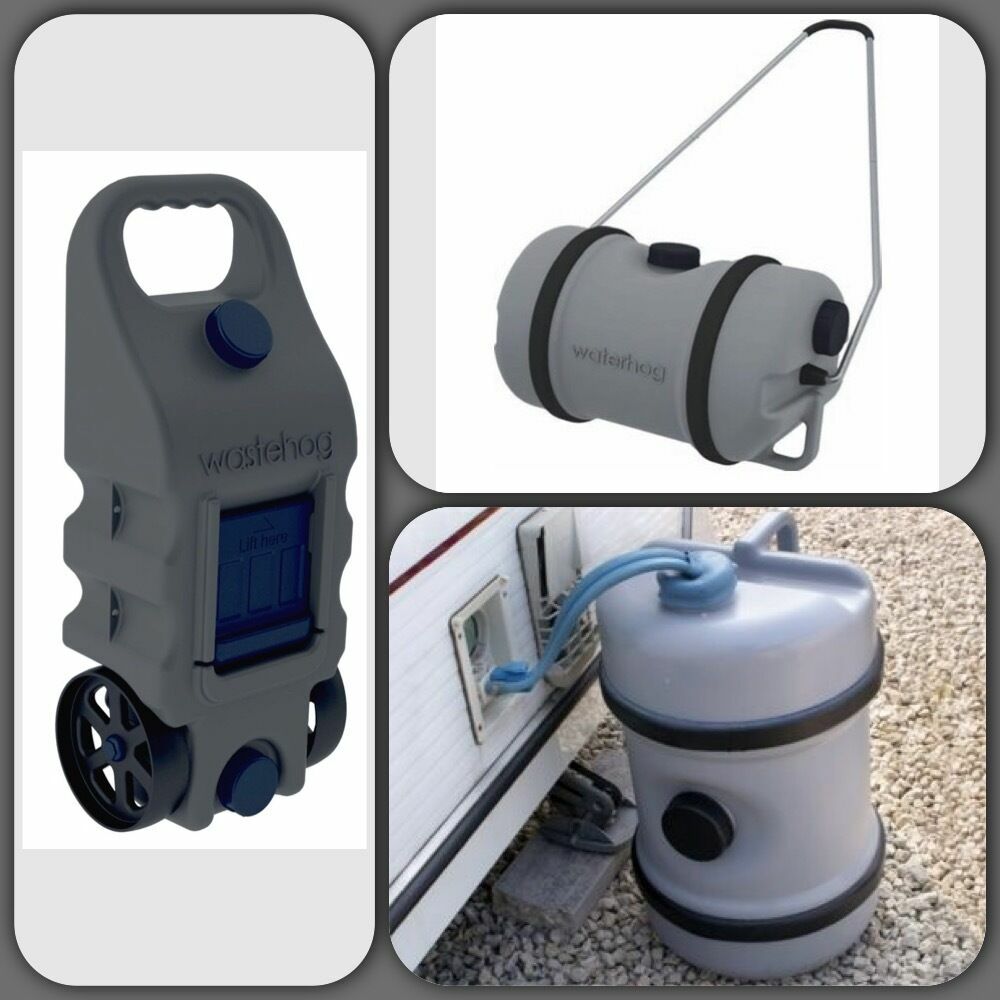 WaterHog Fresh Water 51L & WasteHog 46L Waste Container Combo Caravan ...