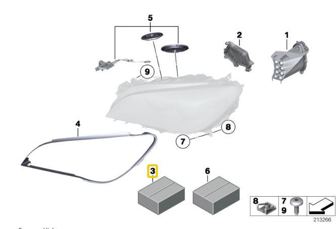 Genuine+BMW+F01+F02+F03+Headlight+Bracket+Right+Repair+Kit+OEM+ ...