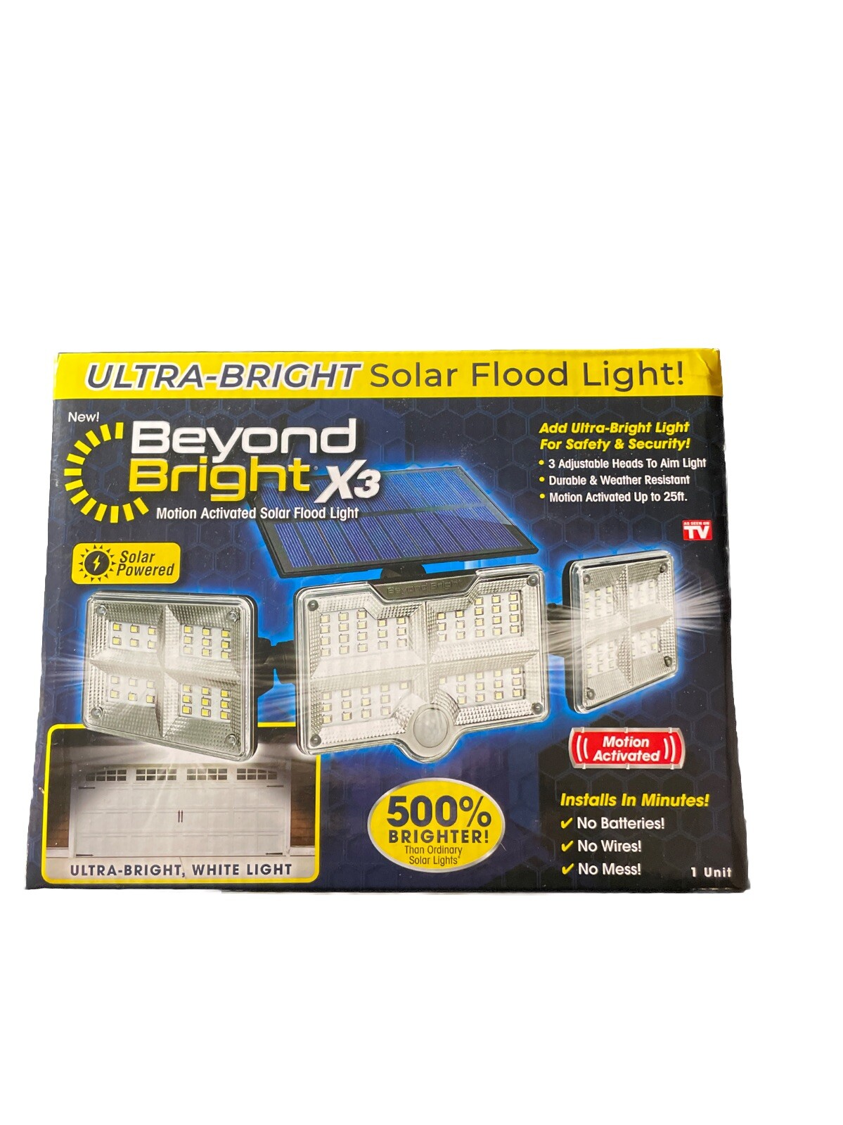 Beyond Bright X3 Motion Activated Solar Flood Light Ultra Bright Safety ...