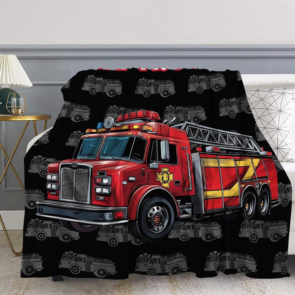 Fire Truck Blanket, Fire Engine Gifts Toys for Kids, Soft Blanket for ...