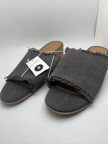 Universal Thread Womens Slide Sandal Size 9 Gray Open Toe Raw Edge ...