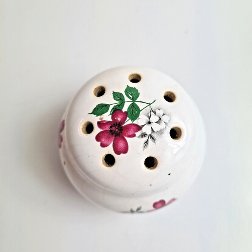 Ceramic Pomander Pink & White Flower Design with Potpourri Contents ...