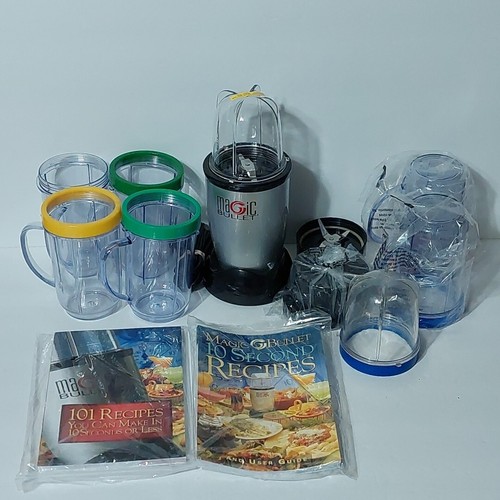 Magic Bullet Blender MB1001 Silver With Accessories Pitcher Lot of 17 ...