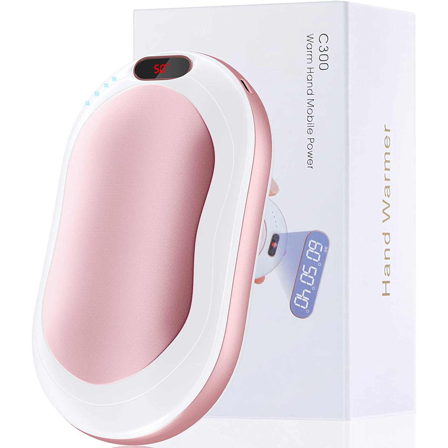 Pocket Hand Warmer Double-Side Hand Heater USB Rechargeable Heating ...