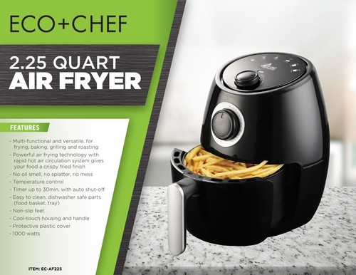 ECO+CHEF 2.25 Quart Air Fryer 1000w with 30 Minute timer 41979205621| eBay