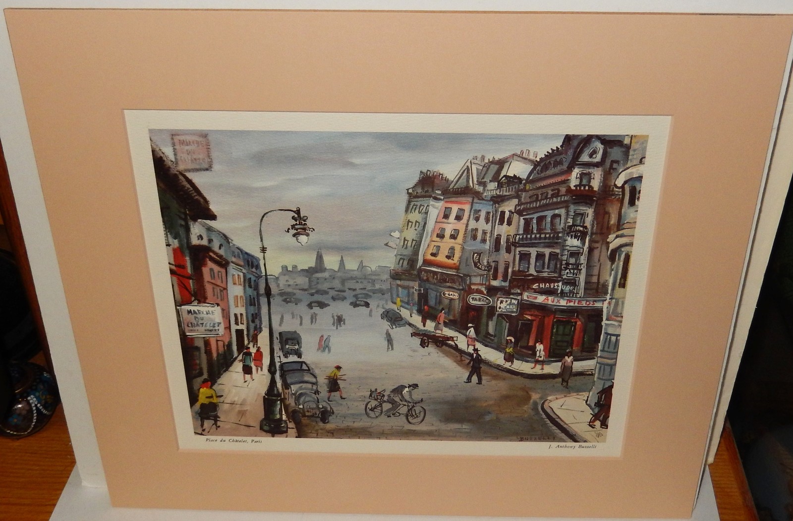 Joseph Anthony Buzzelli "Place du Chatelet,Paris" color lithograph | eBay