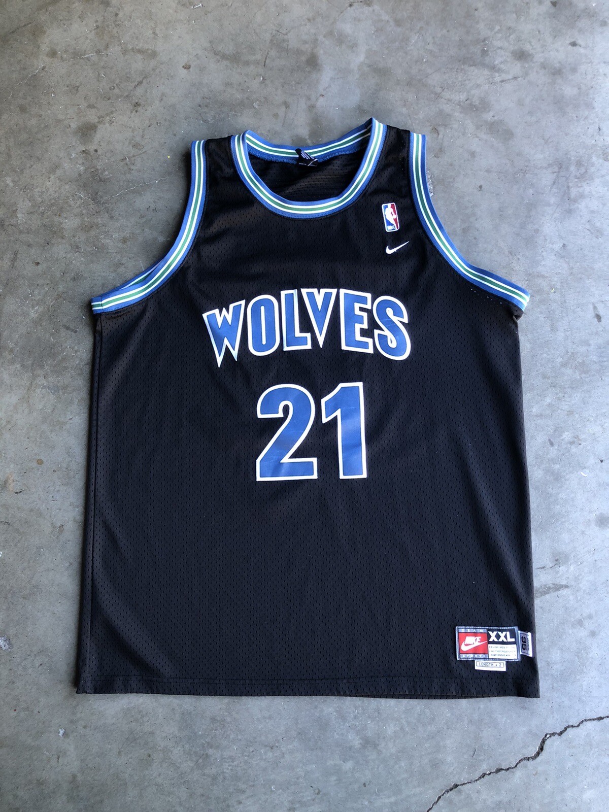 Vintage Nike Minnesota Timberwolves #21 Kevin Garnett Jersey sz XXL +2 ...