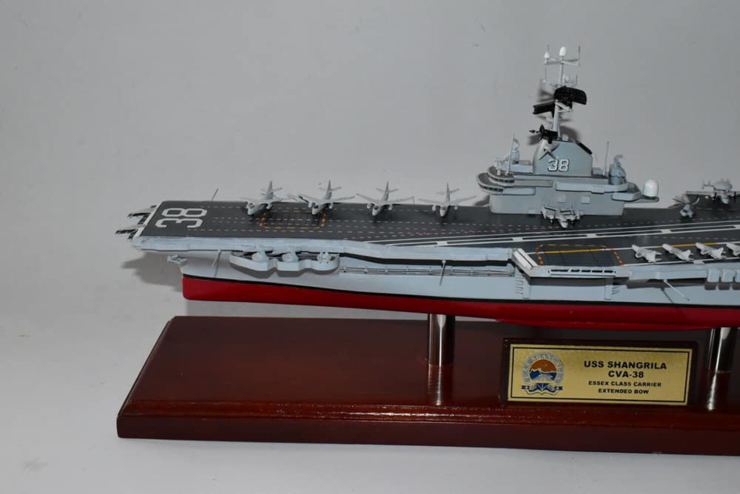 USS Shangri-La CVA-38 Aircraft Carrier Model,Navy,Scale Model,Mahogany ...
