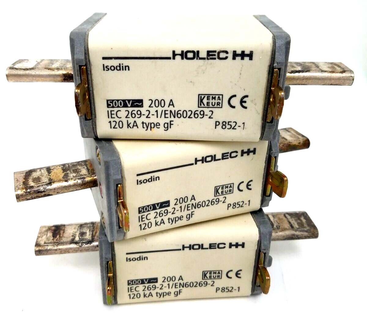 P852-1 HOLEC Isodin 200 Amp 500V Lot of 3 Fuse *Next Day Option* | eBay
