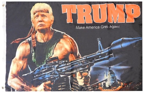 2X3 Trump 2024 RAMBO Bazooka Make America Great Again! 100D FLAG | eBay