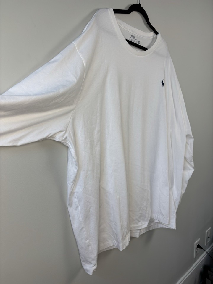 Polo Ralph Lauren Mens Size 5XB Big White Long Sleeve Casual T-Shirt | eBay