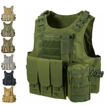Military Army MOLLE Vest Tactical Plate Carrier Hunting Vest with Mag ...