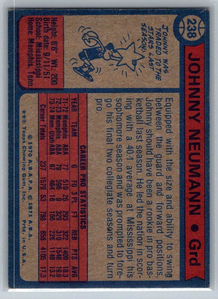 1974 Topps #238 Johnny Neumann VG-EX | eBay