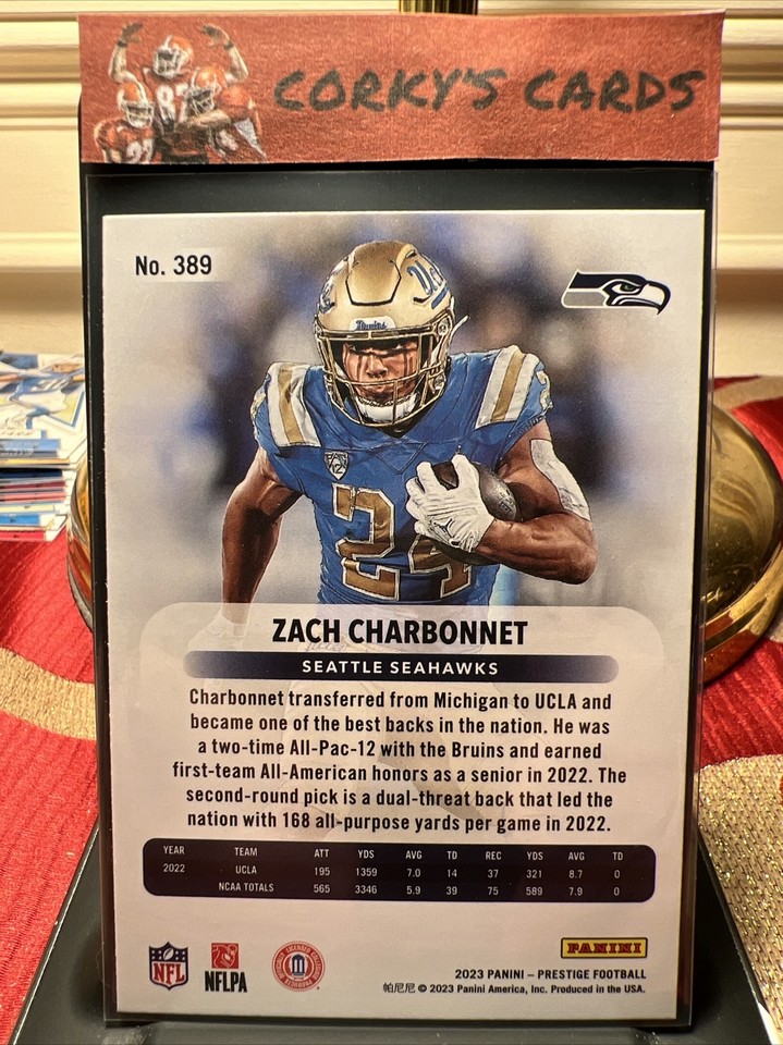 2023 Panini Prestige Rookies #389 Zach Charbonnet - Seattle Seahawks RC ...
