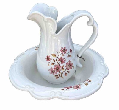 Vintage Haeger 4235 USA Wash Basin & Matching Royal Haeger Pitcher NICE ...