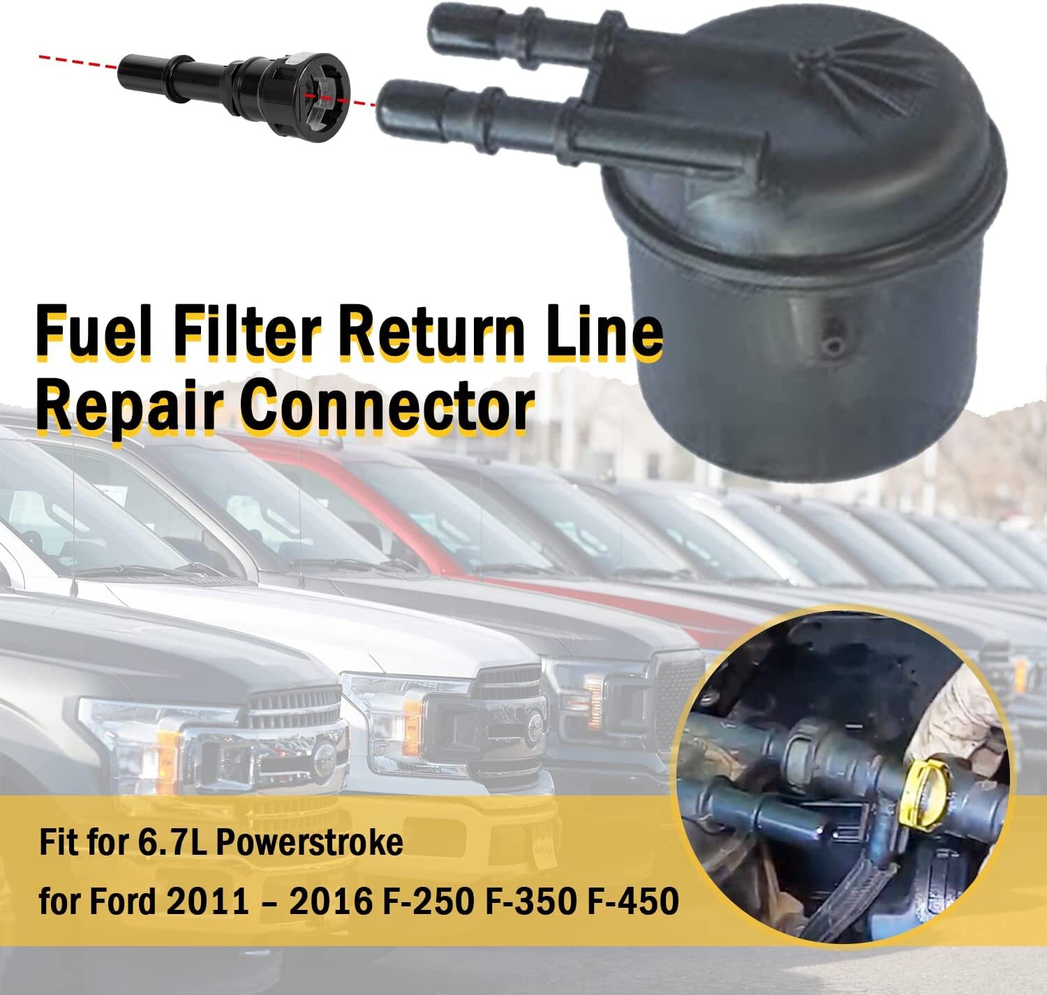 Fuel Filter Return Line Repair Connector for Ford 2011-2016 F250 F350 ...