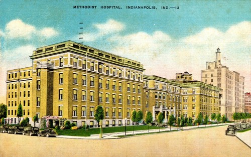 Methodist Hospital Indianapolis Indiana Postcard Sept 1946 Posted | eBay