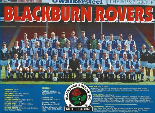 BLACKBURN ROVERS FOOTBALL TEAM PHOTO>1992-93 SEASON | eBay