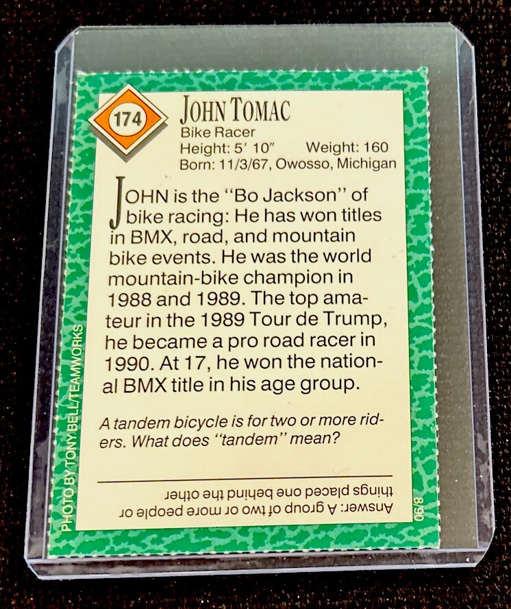 JOHN TOMAC ROOKIE BMX MOUNTAIN BIKING LEGEND SPORTS ILLUSTRATED FOR ...