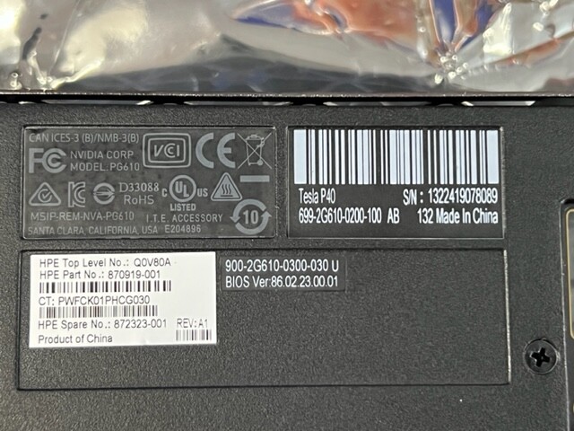 HP NVIDIA Tesla P40 24GB GDDR5 Graphics Card (Q0V80A) for sale online ...