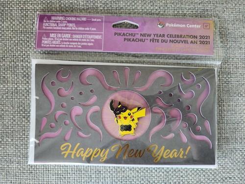 Pokemon Center Greeting Card Pins - Pikachu New Year Celebration 2021 ...