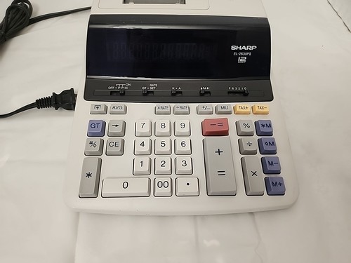 Sharp EL-2630P Electronic Printing Calculator 12 Digit 2 Color Ribbon ...