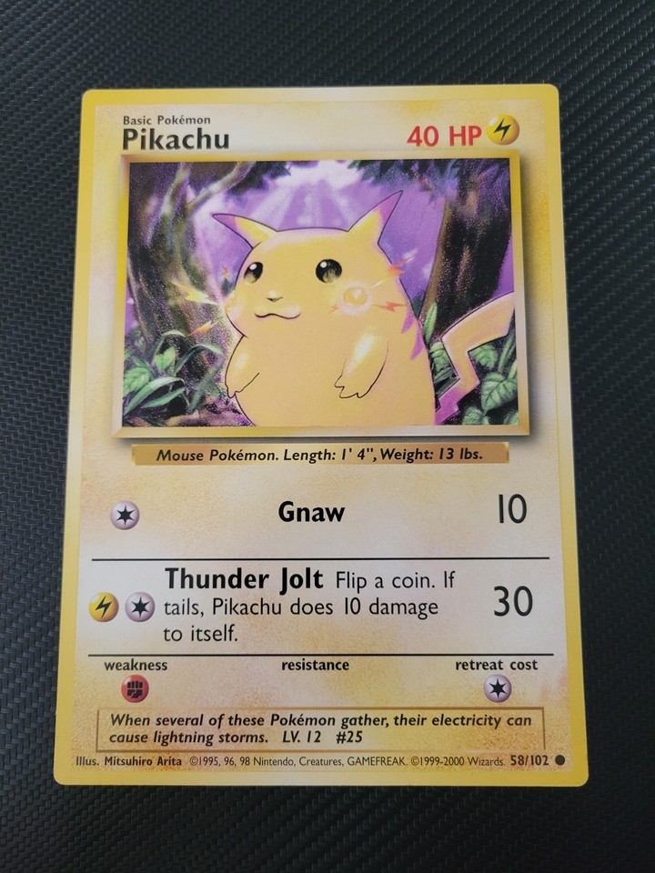 Rare POKEMON Oversized Pikachu Card 58/102 1999-2000 WoTC Promo Jumbo ...