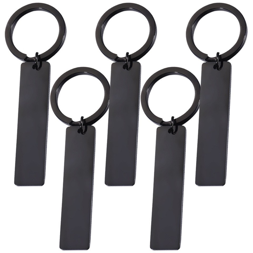 5 Pcs Keyring Tags Multifunctional Stainless Steel Chains Blank ...