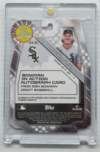 2024 Bowman Chrome Draft Hagen Smith Red Refractor Action Prospect Auto ...