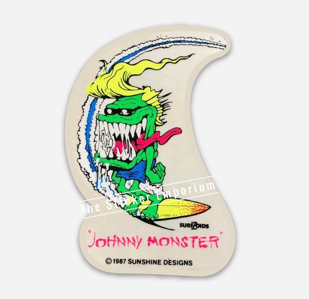 Vtg 1987 Surf Zoids Johnny Monster Santa Cruz Surfboard 4” Sticker ...