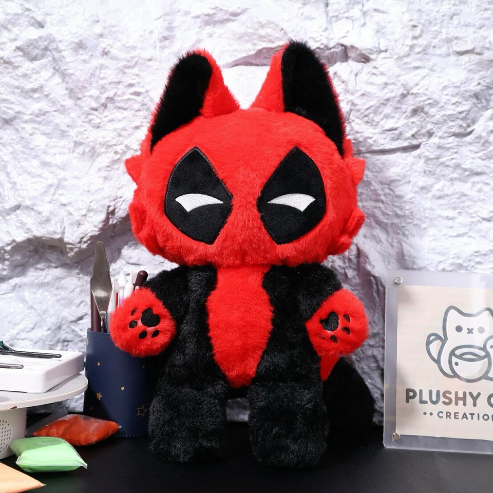 Marvel 30cm Deadpool Bear Plush Doll Stuffed Cotton Soft Pillow Cute ...