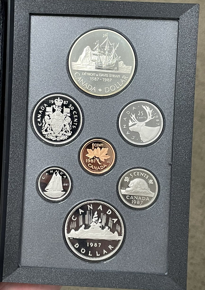 1987 Royal Canadian Mint 7 Coin Proof Set With Box & Coa | eBay