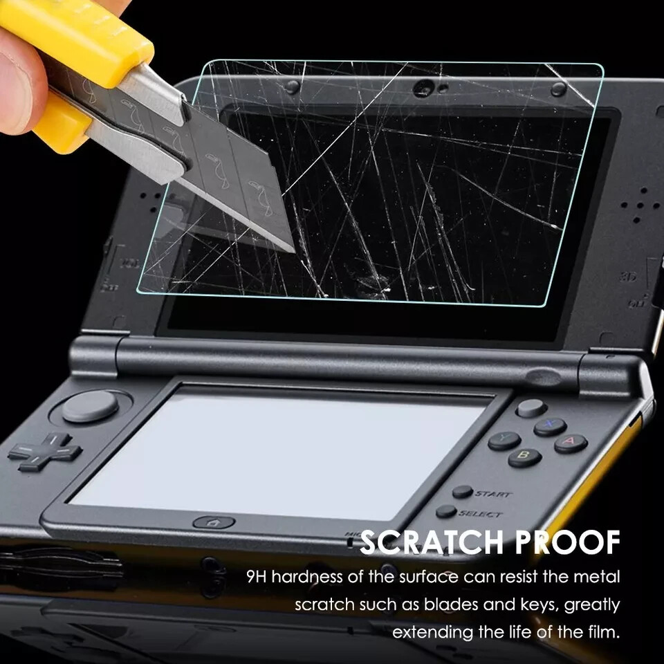 Screen Protector Compatible NEW 3DS XL, 4 Pcs Tempered Glass for Top ...