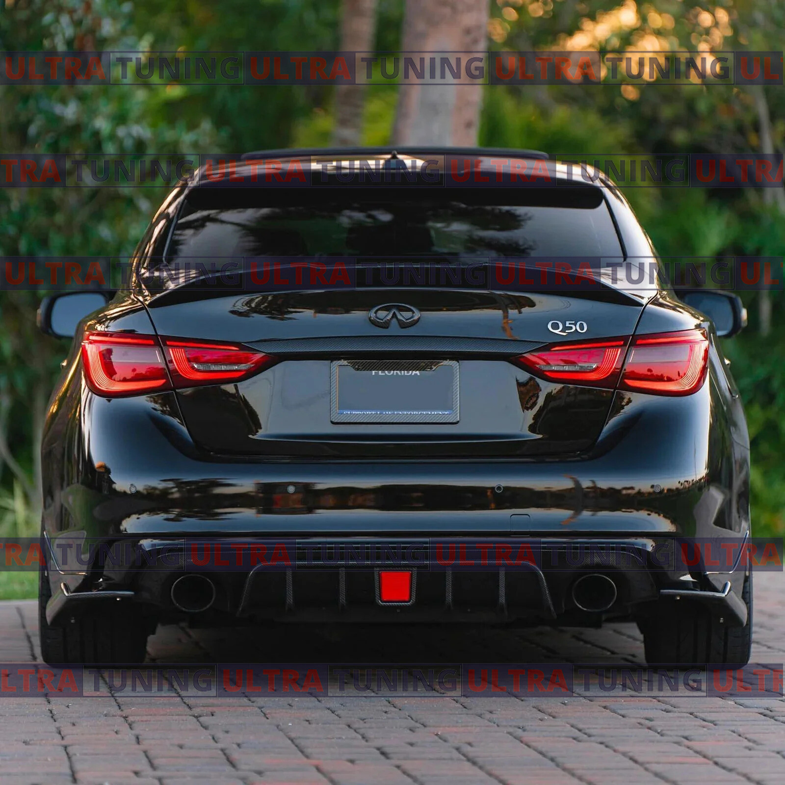 For Infiniti Q50 2018-2023 Sport Model Full Body Kits Carbon Fiber Look ...