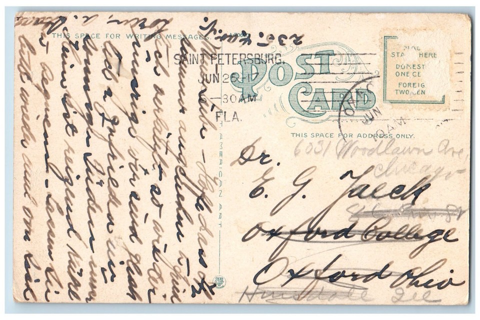 St. Petersburg Florida Postcard Roser Park Exterior Road c1917 Vintage ...