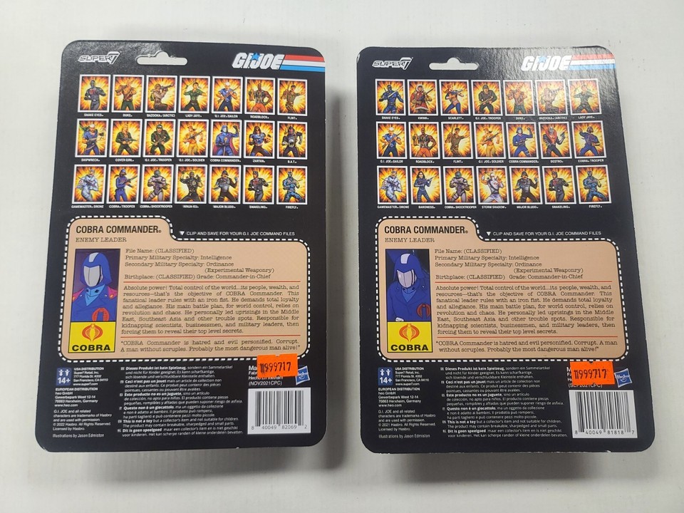ReAction GI Joe 3.75'' COBRA COMMANDER & VARIANTS LOT (7) Super7 New | eBay