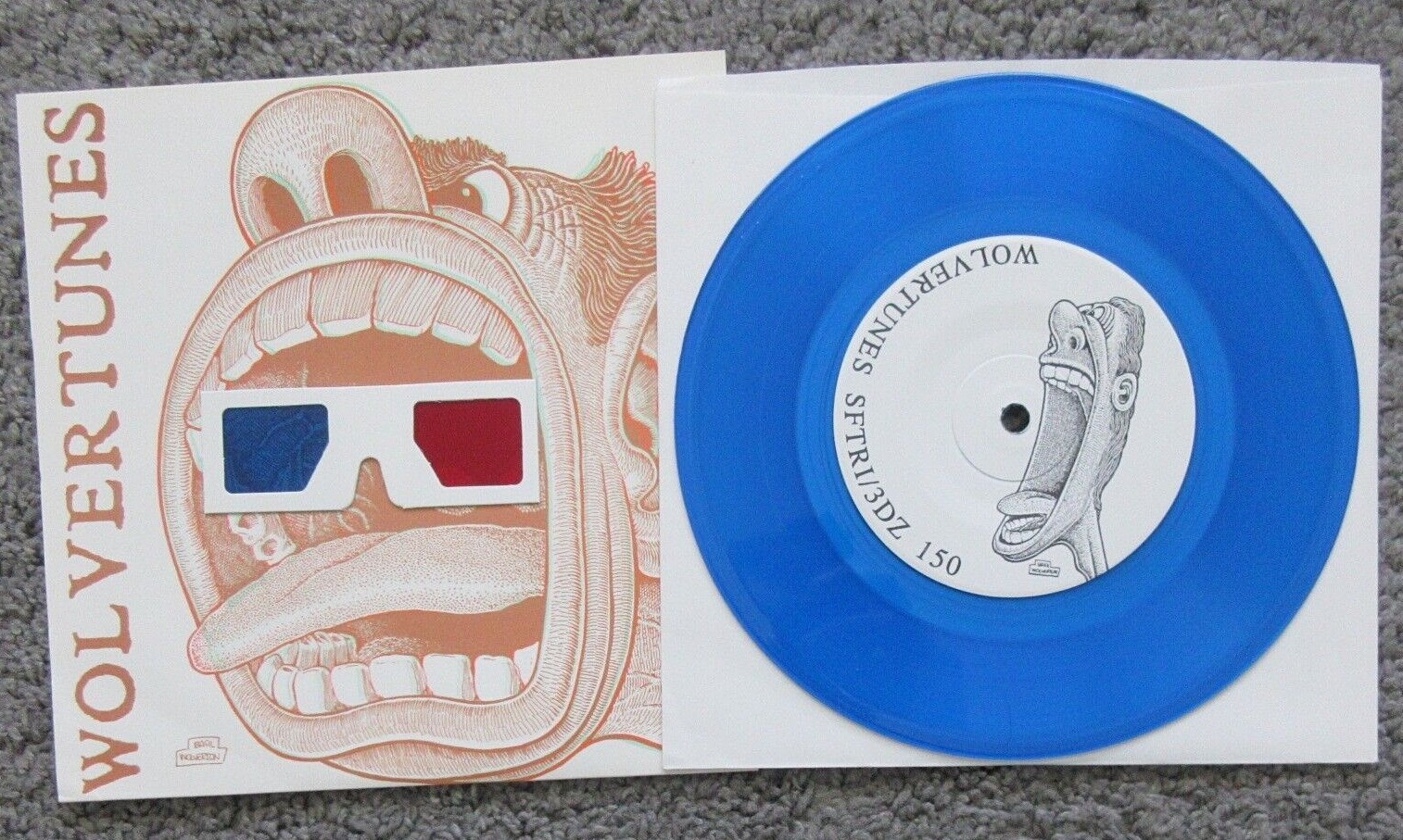 1992 VTG VHTF NEW RARE 3-D RECORD WOLVERTUNES BASIL WOLVERTON 7" BLUE ...