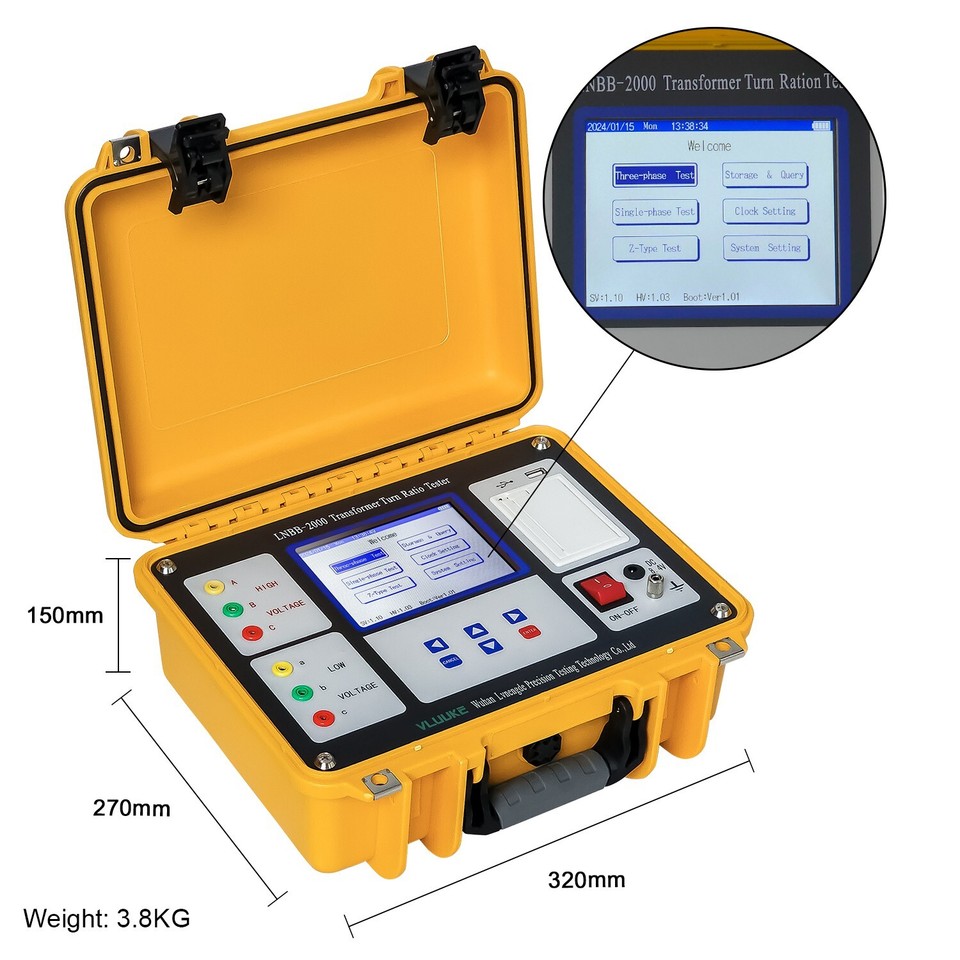 Fully Automatic Transformer Turns Ratio TTR Tester LCD Screen HV PT ...