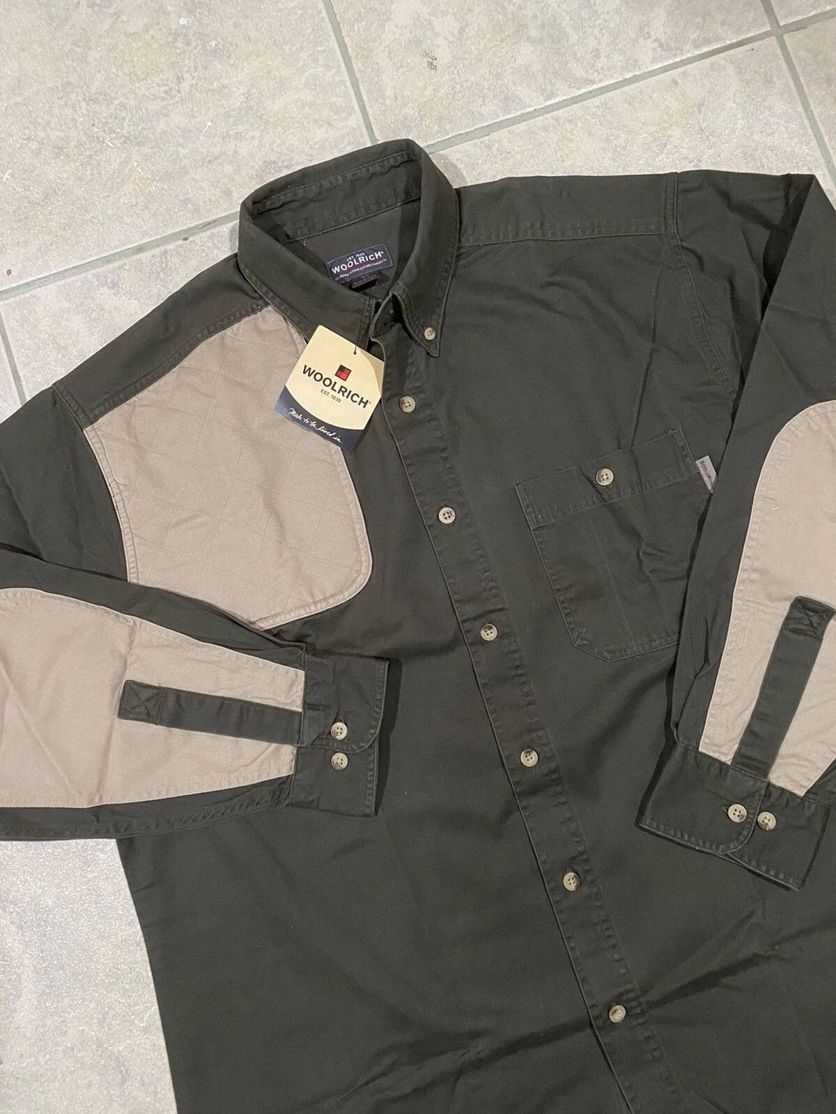 WOOLRICH SHOOTING RANGE BUTTON SOWN SHIRT MENS SIZE LARGE HUNTING ...