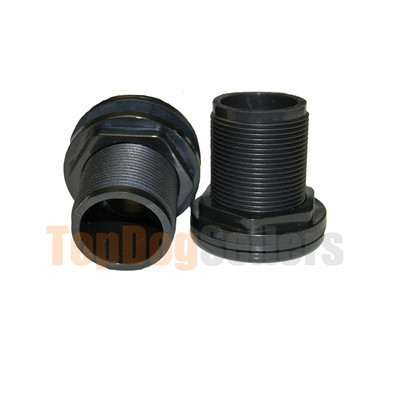 2x Bulkhead Fitting 3/4" 0.75 Inch ID Slip x Slip Aquarium Pond Filter ...