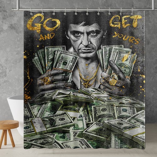 Custom Print Shower Curtain Bathroom Waterproof Curtains Scarface ...