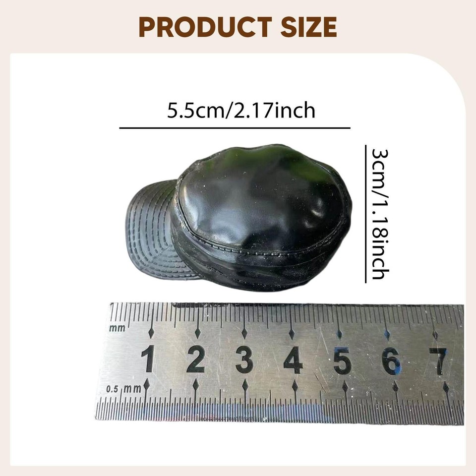 1/6 Action Figure Hat Black Rubber Small Cap Model Doll Prop for 12 ...