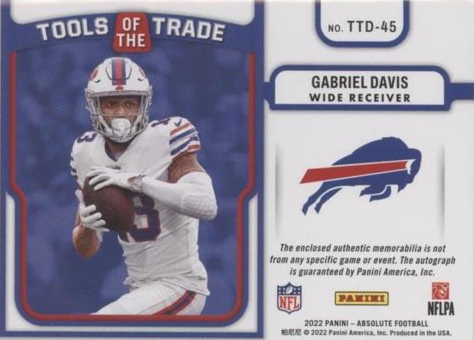 2022 Panini Absolute Gabriel Davis #TTD-45 for sale | eBay