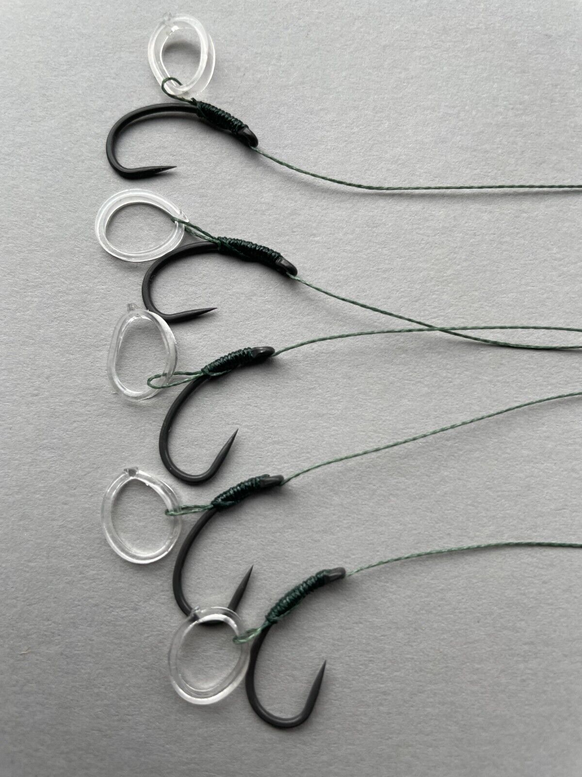 5 X SURFACE BAIT BAND CARP HAIR RIGS TEFLON HOOKS 12 " BRAID HOOK LINK ...