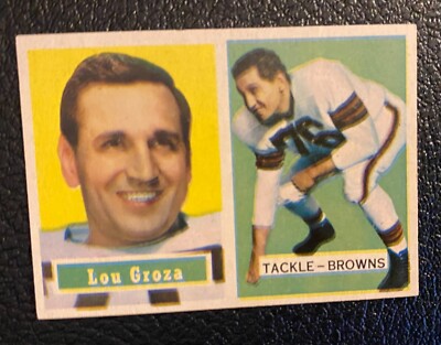 Lou Groza 1957 TOPPS card #28 BROWNS Near Mint Gorgeous Card | eBay