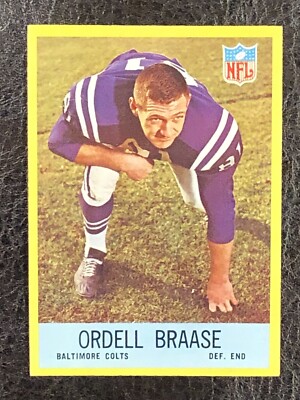1967 Philadelphia Football Ordell Braase Card #16 NM-MT Very Nice ...