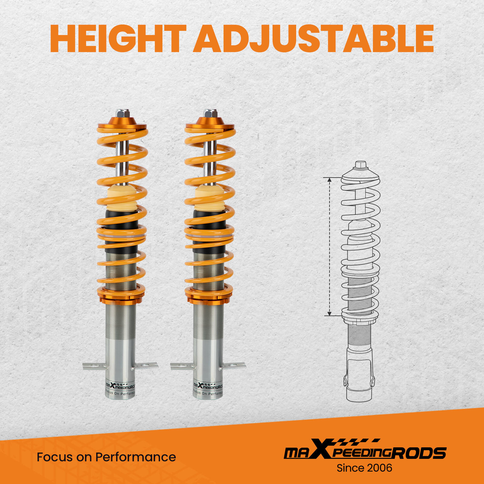 Coilover Shocks Struts Kit for VW Jetta MK1 Golf Rabbit MK1 Scirocco ...